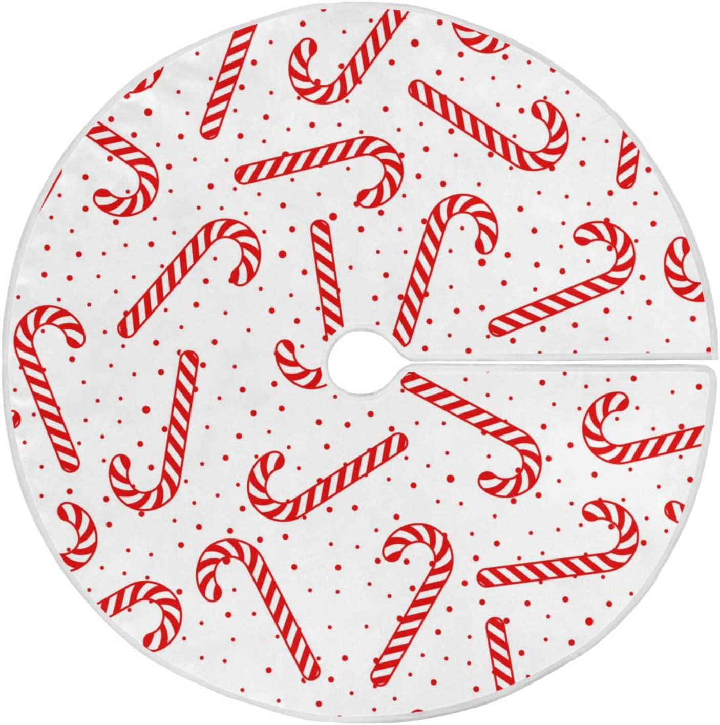 FMSHPON Candy Canes Xmas Christmas Tree Skirt Stand Mat for Holiday ...