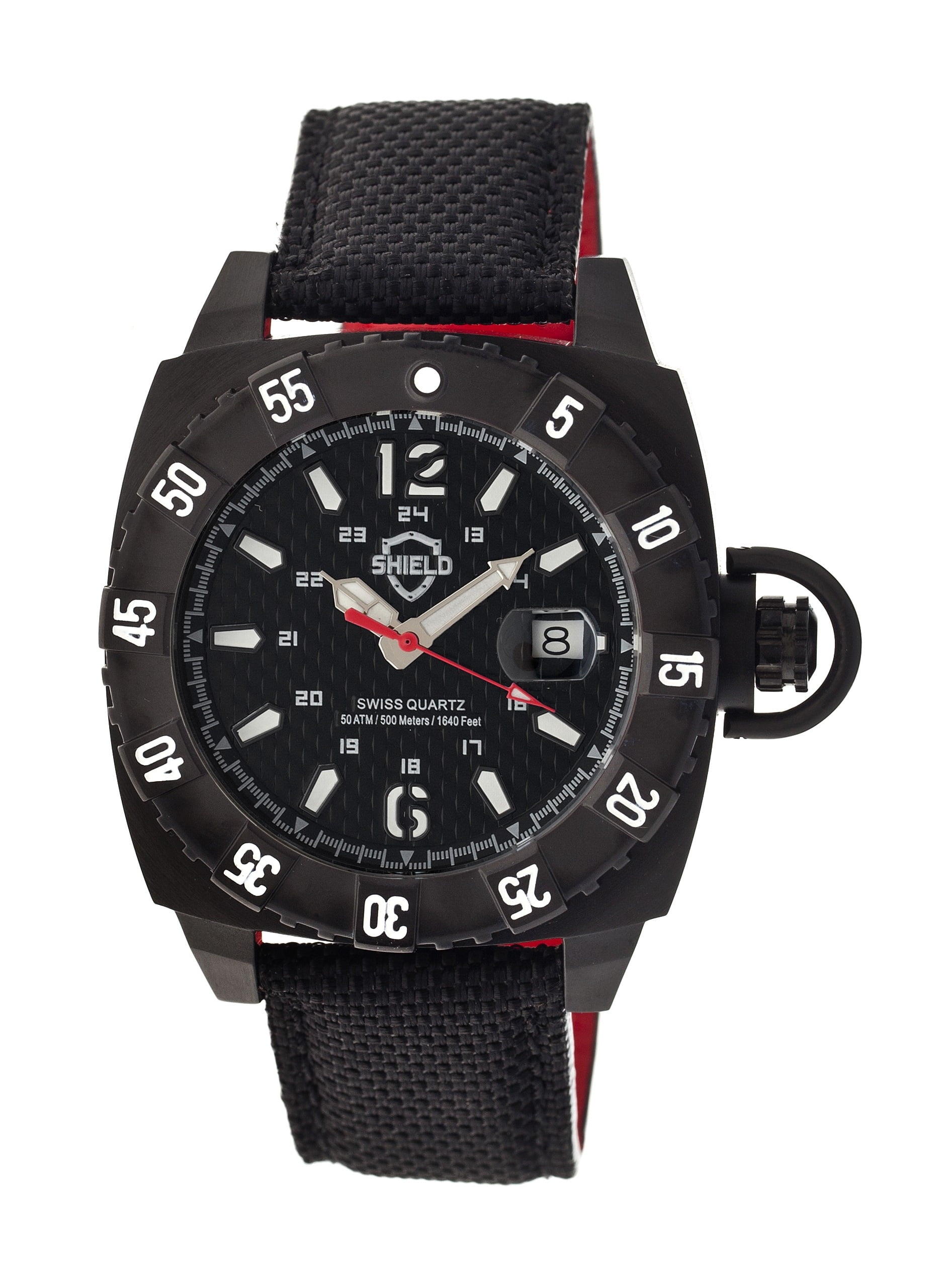 Shield Vujnovich Swiss Men'S Diver Watch W/Date - Black - Walmart.com