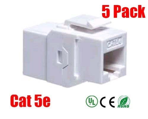 iMBAPrice Cat 5e Keystone Inline Coupler - White (Pack of 5) - Walmart ...