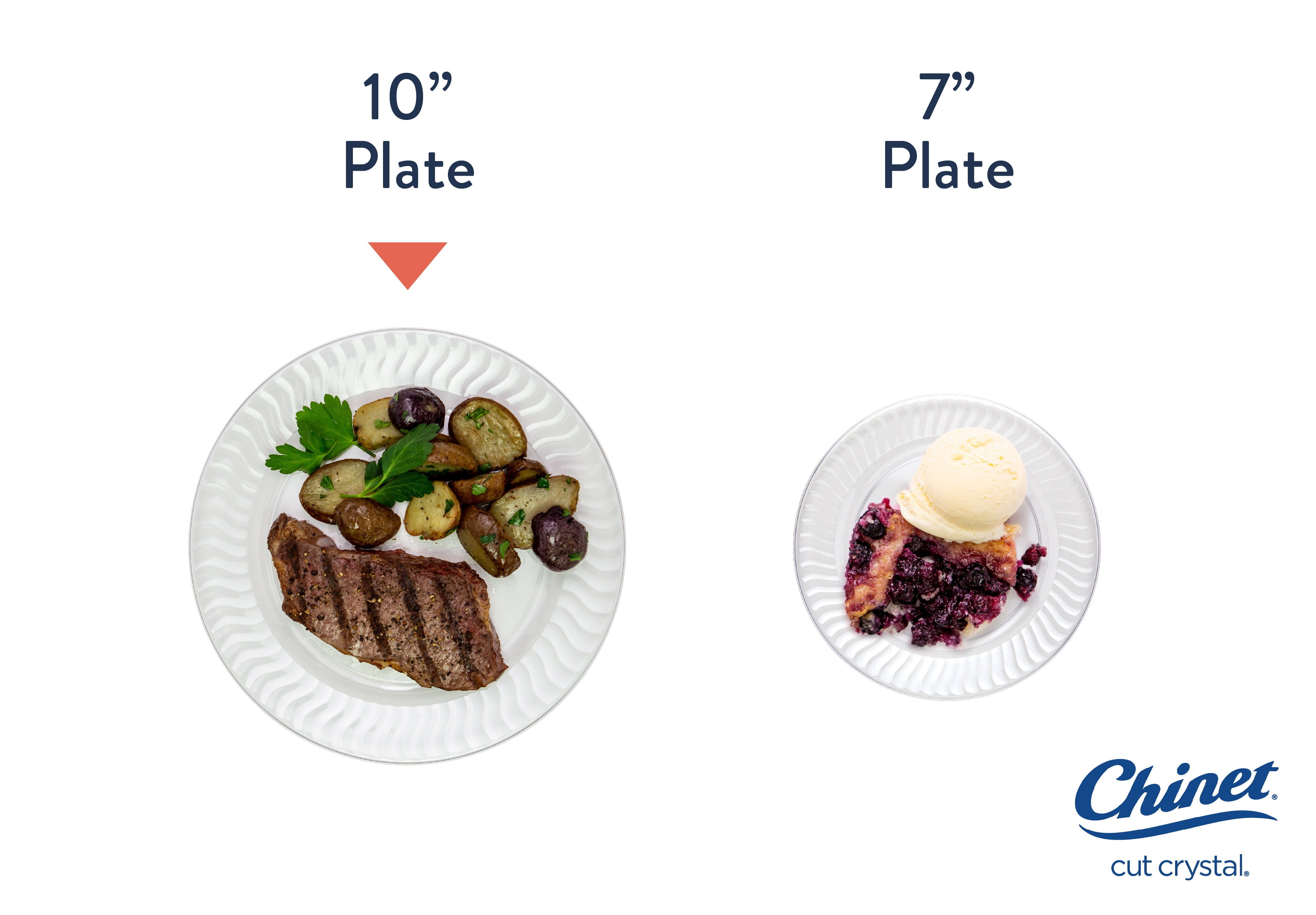 Buy Chinet Crystal Premium Disposable Plastic Plates, Clear, 10, 20 ...