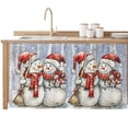 Blue Christmas Snowman Cabinet Curtain 28"Wx51"L, Dustproof Storage ...