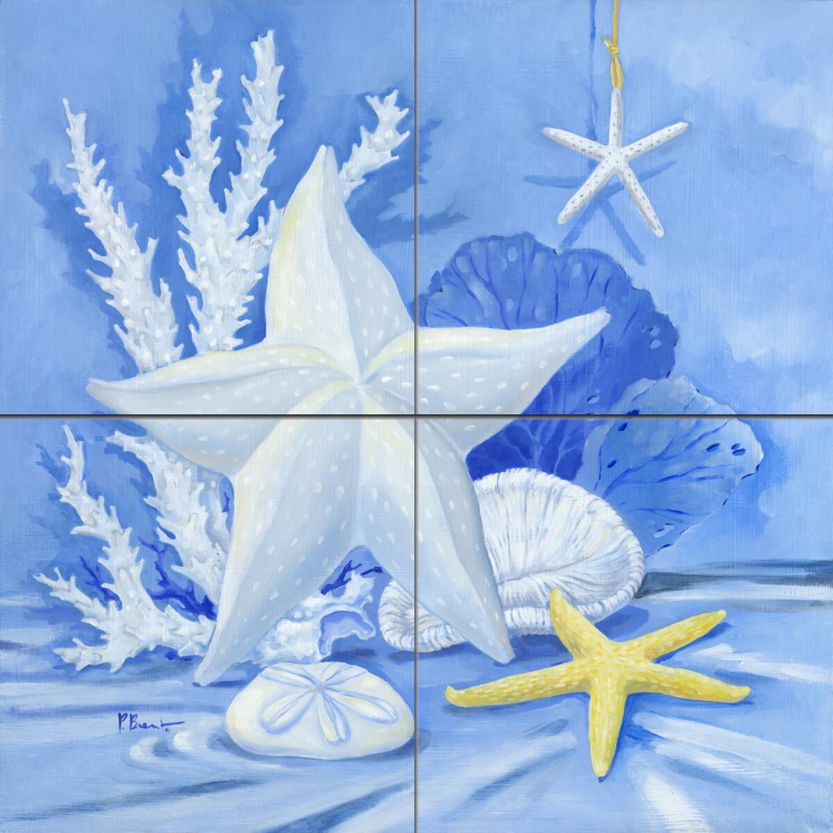 Tile Mural Bathroom Backsplash - Sea Star 1 - by Paul Brent - Walmart.com