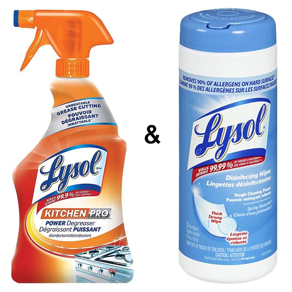 Lysol Antibacterial Kitchen Cleaner and Lysol Disinfecting Wipes Spring ...