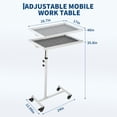 Gaderth Adjustable Rolling Work Table with Wheels, 220LBS Mobile ...