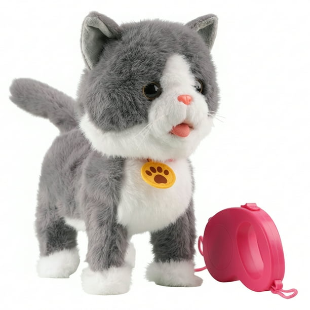 Gato Que Camina Con Correa Juguete Electrónico Peluche Robot Cat Toy ...