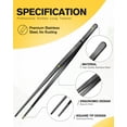 Bundlepro Kitchen Fine Tweezers Tongs, 12'' Square Head Stainless Steel ...