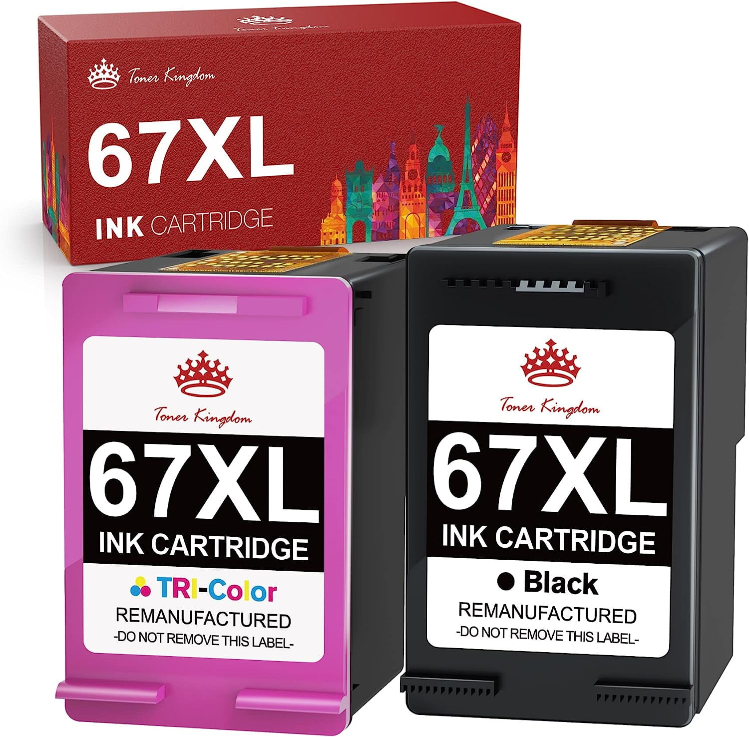 67 67XL Toner Kingdom 67 XL Ink Cartridges Replacement for HP Ink 67 ...