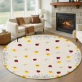 8ft Round Rug Farmhouse Flowers Area Rugs for Living Room Bedroom ...
