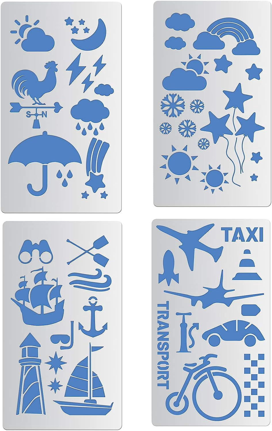 1pc 4 Pack Metal Stencils Weather Transport Stainless Steel Stencil ...