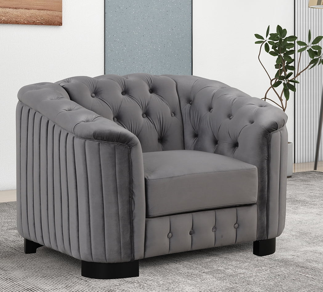 Canddidliike 41.5" Velvet Upholstered Accent Sofa, Modern Single Sofa ...