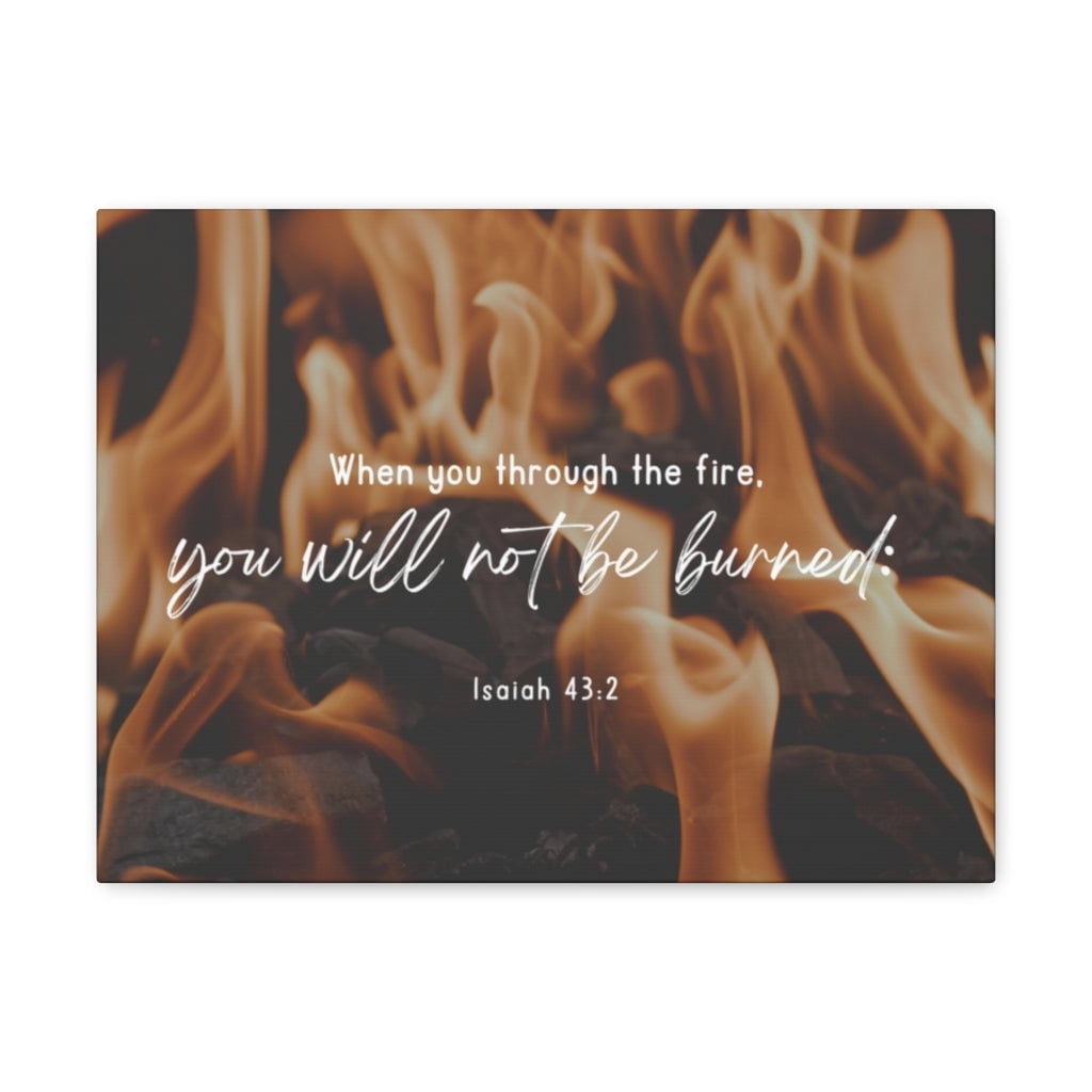 Scripture Walls Will Not Be Burned Isaiah 43:2 Bible Verse Canvas ...