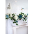 5FT Handcrafted Artificial Rose Flower Garland, Dusty Blue Flowers ...