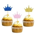 FaLX Golden Crown Cupcake Toppers - 50Pcs - Shiny - Eco-friendly - Safe - Wide Application ...