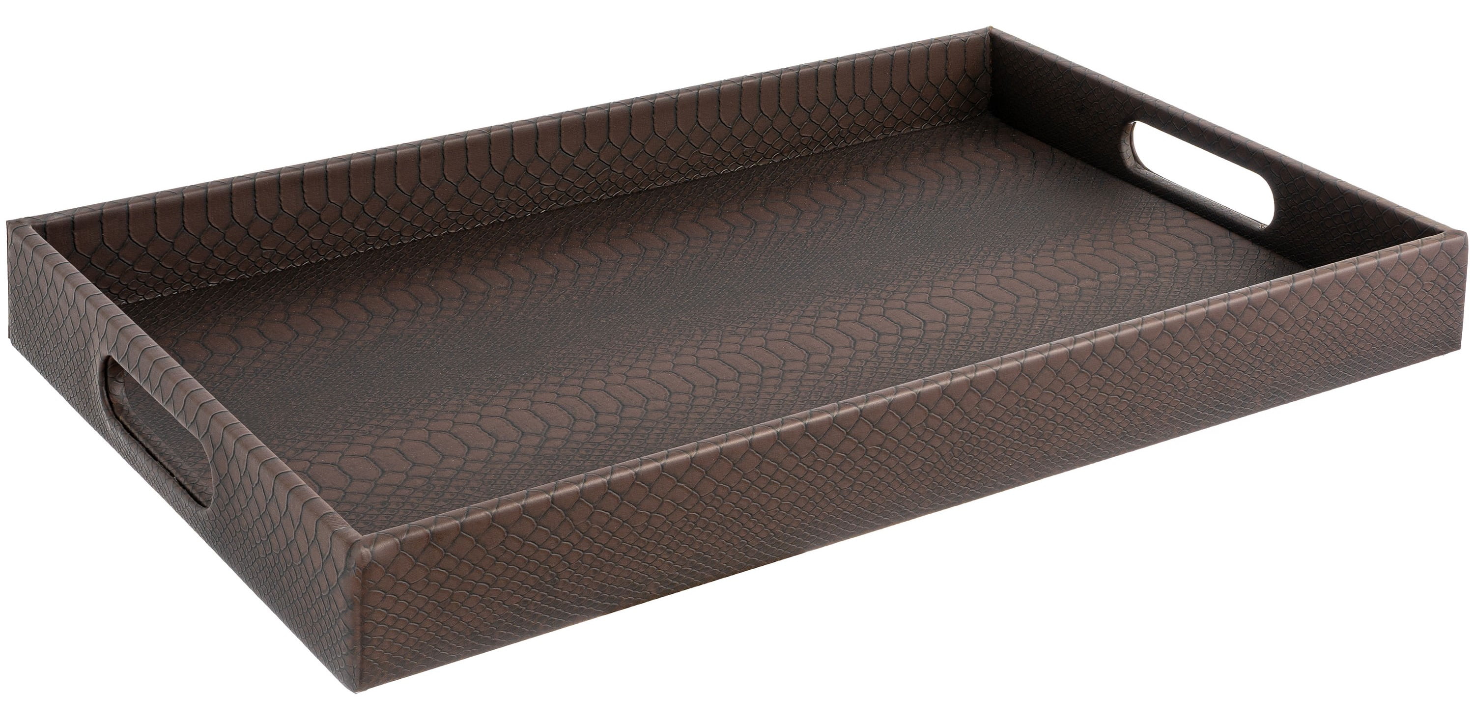 Home Redefined 18”x12” Rectangle Snake Faux Leather Decorative Serving ...