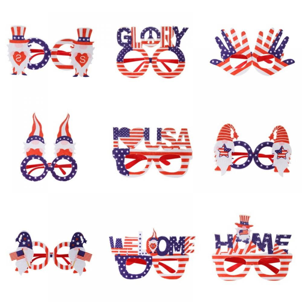 9pcs Glasses Frame,American Elements Glasses Frame,Patriotic Theme ...