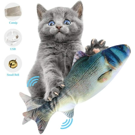 IGUOHAO Electric Moving Cat Kicker Fish Toy, Realistic Flopping Fish ...