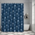 Bathroom Shower Curtain Abstract Flower on Navy Blue Waterproof Shower ...