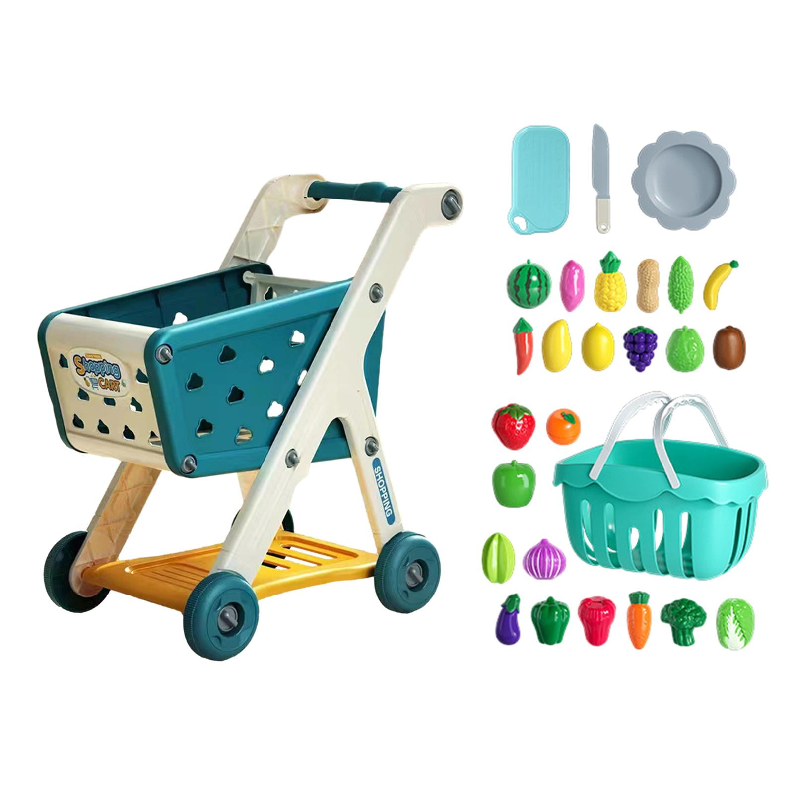 HILABEE Kids Shopping Cart Set with Role Play Accessories, Educational ...
