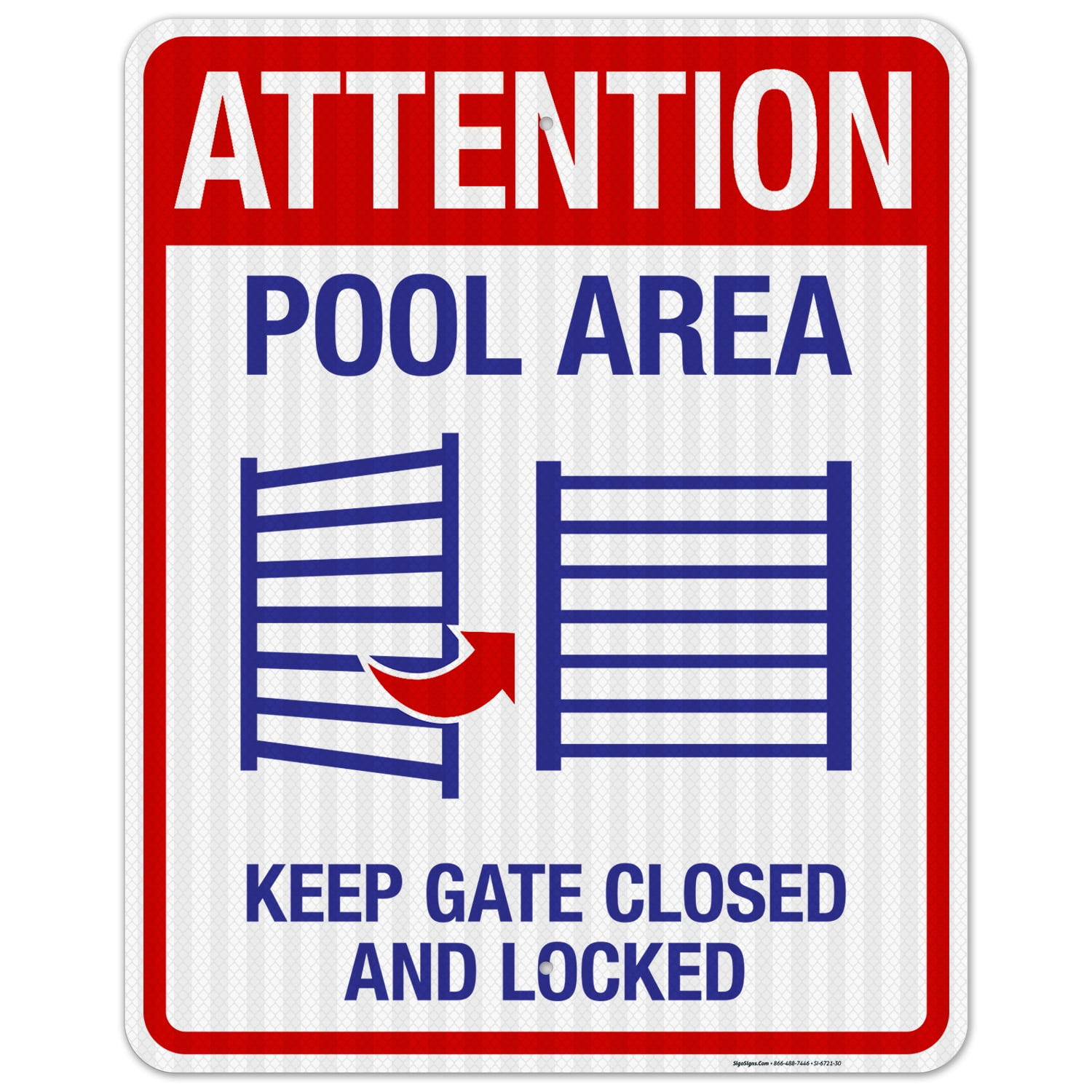 Attention Pool Area Keep Gate Closed And Locked Sign, Pool Sign ...