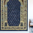 Double Arches Window Privacy Film, Vintage Traditional Blue Gold Floral ...