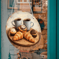 Acrylic Round Hanging Ornament, Cozy Coffee and Pastries Illustration ...