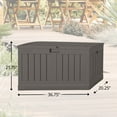 Suncast Outdoor Storage Container, 50 Gallon Gray Plastic Deck Box with ...