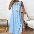 BiZtdJrK Light Blue Women Boho Midi Dresses Side Split Irregular ...