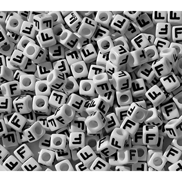 Jolly Store Crafts Letter "F" 7mm Cube Shape Alphabet Beads - Walmart.com