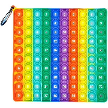 1-100 Numbers PopToys, Square Silicone Simple Big Size Push Pop Fidget ...