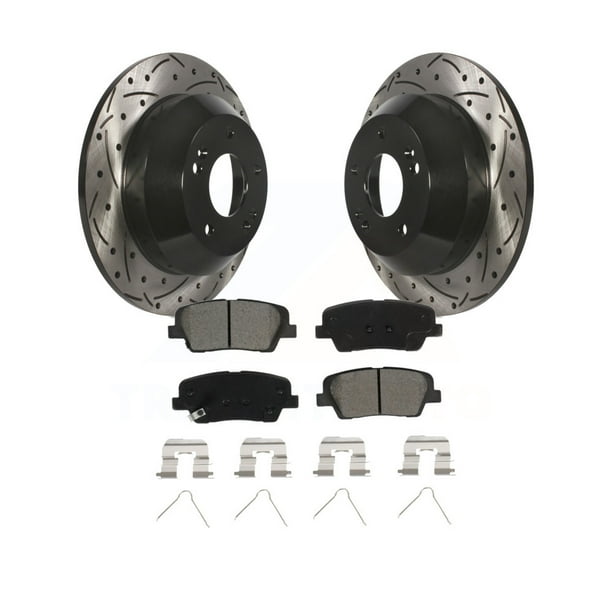 Transit Auto - Rear Coated Drilled Slotted Disc Brake Rotors And Semi ...