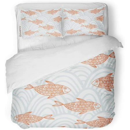 RYLABLUE 3 Piece Bedding Set Blue Fishes Fish Small Aquarium Aquatic ...