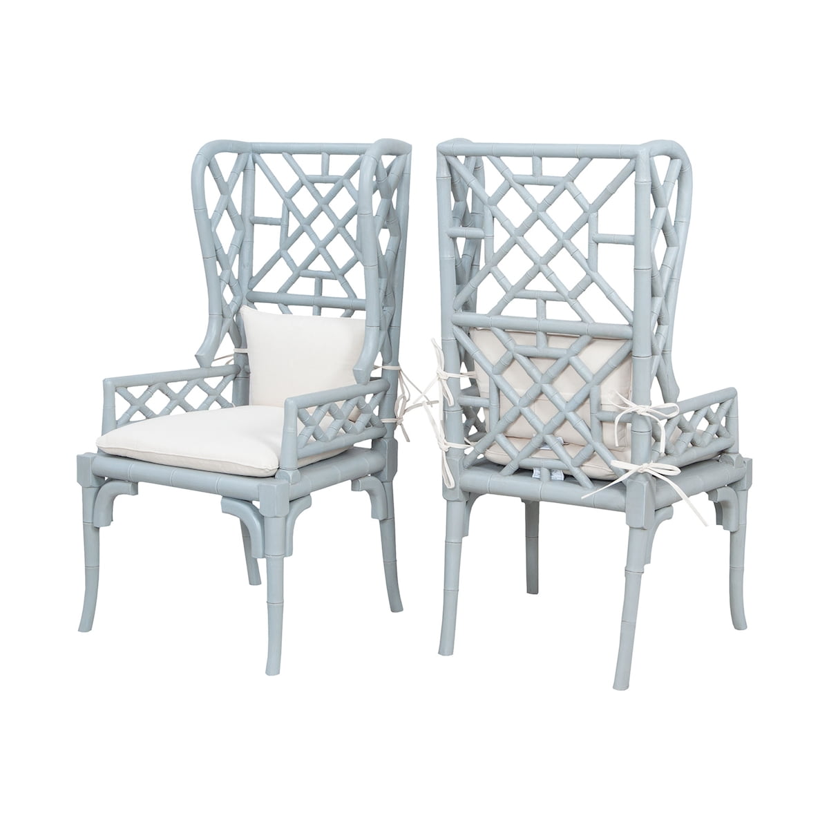 Guildmaster Bamboo Wing Back Chairs In Manor Slate - Set of 2 - Walmart.com
