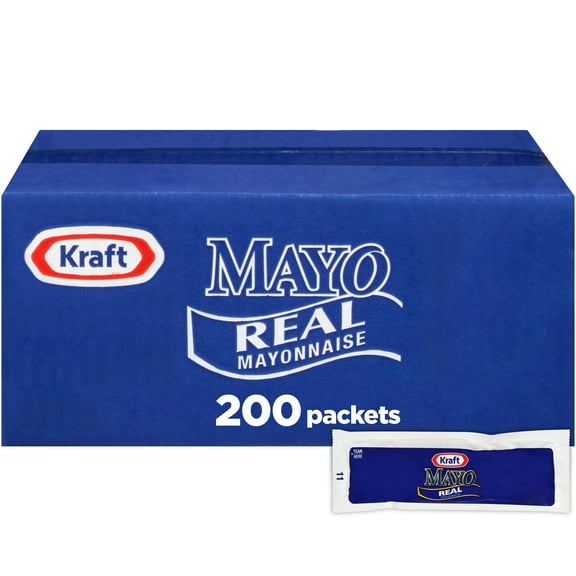 Kraft Mayonnaise Packets, 7/16 oz, 200 ct, Light, Creamy Texture ...