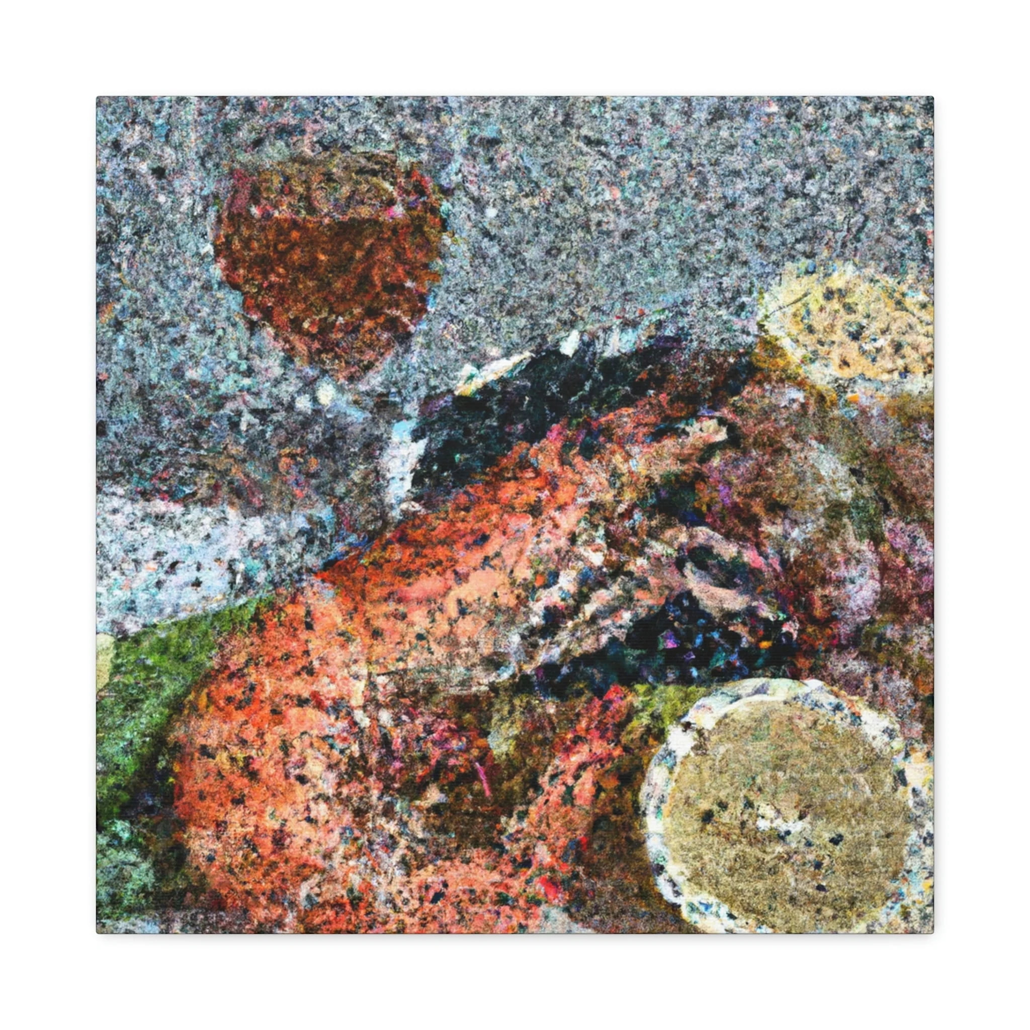 Seafood Symphony Pointillism - Canvas - Walmart.com