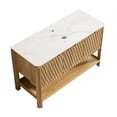 LHYY 48''Freestanding Cabinet with 3 Doors Open Shelf,White Sintered ...