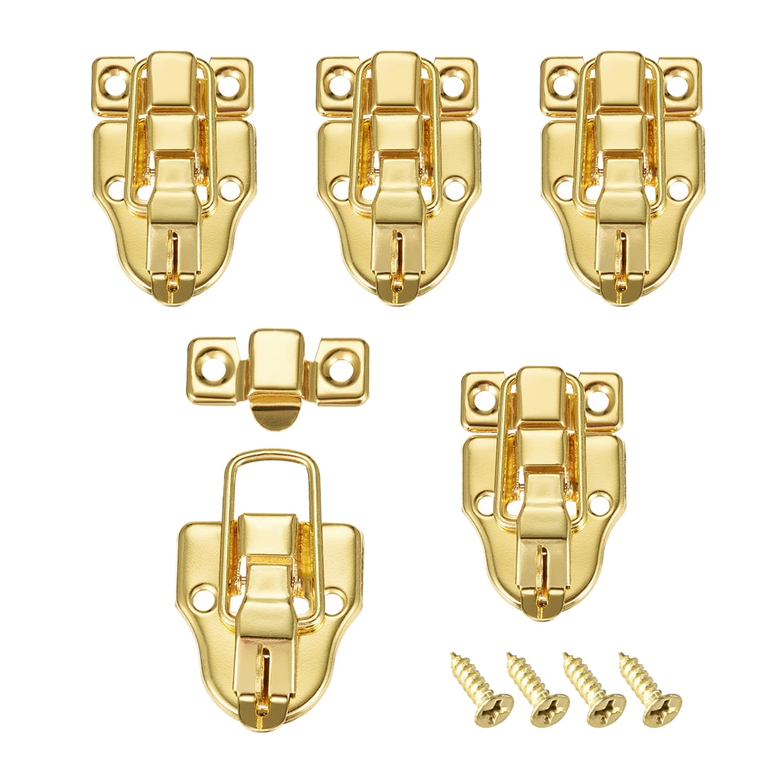 Uxcell Box Latch, 62mm x 40mm Golden Hasp Jewelry cases Catch w Screws ...
