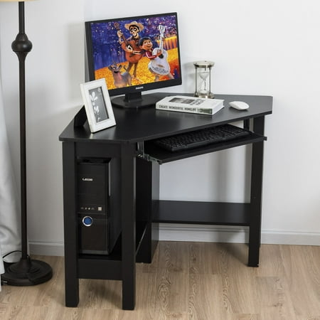 Costway Wooden Corner Desk With Drawer Computer PC Table Study Office ...