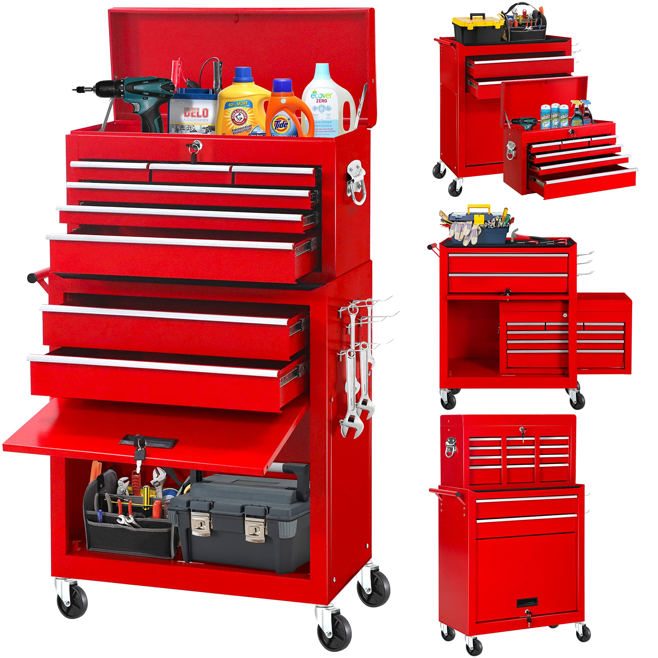 8-Drawers High Capacity Rolling Tool Chest with Wheels and Drawers ...