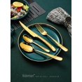 16-Piece Luxury Gold Hammered Silverware Set with Ultra Sharp 2-IN-1 ...