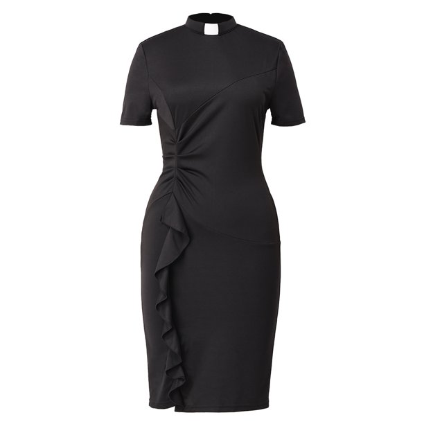GRACEART Women Clergy Dress Priest Ruched Dress Clerical Pencil Dress ...