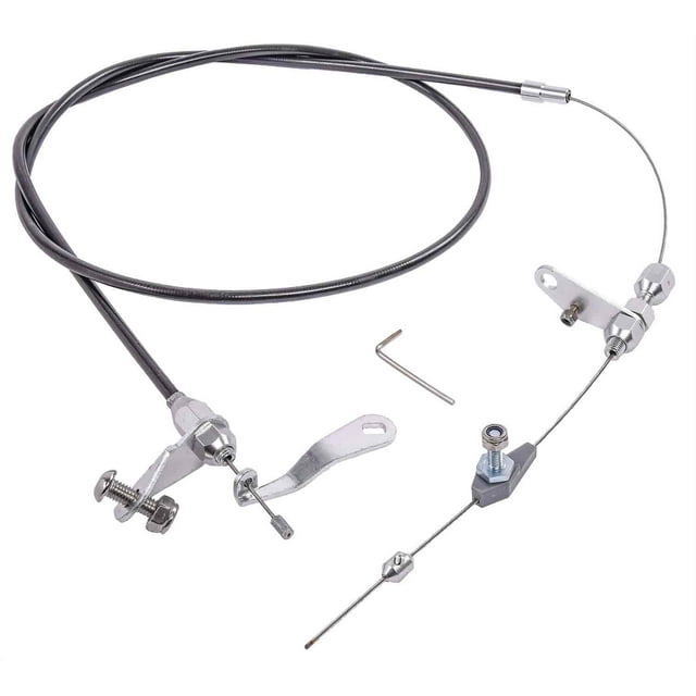 JEGS 157028 Transmission Kickdown Cable Kit Ford C6 Black Cable Jacket ...