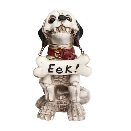 Peggybuy Retro Skull Dog Statues Art Sculptures Halloween Party Horror ...