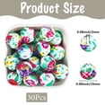 30Pcs Printed Round with Flower Pattern Silicone Focal Beads White 15mm ...