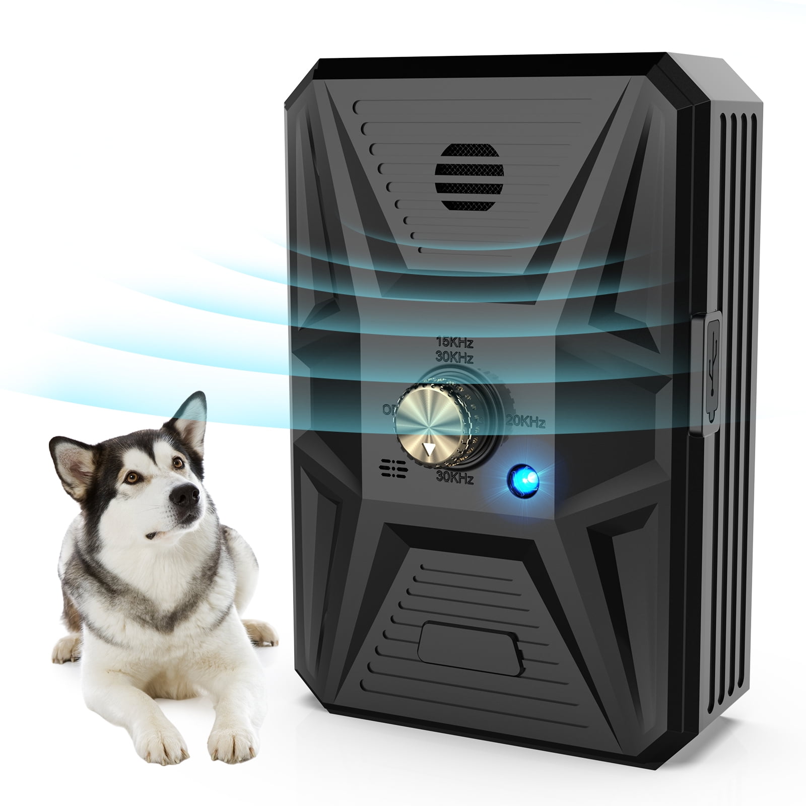 Queenmew Dog Barking Control Devices, 3 Frequency Rechargeable Anti ...