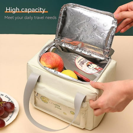 Thicker Square Shape Lunch Box Bag With Small Front Pocket For Work Or ...