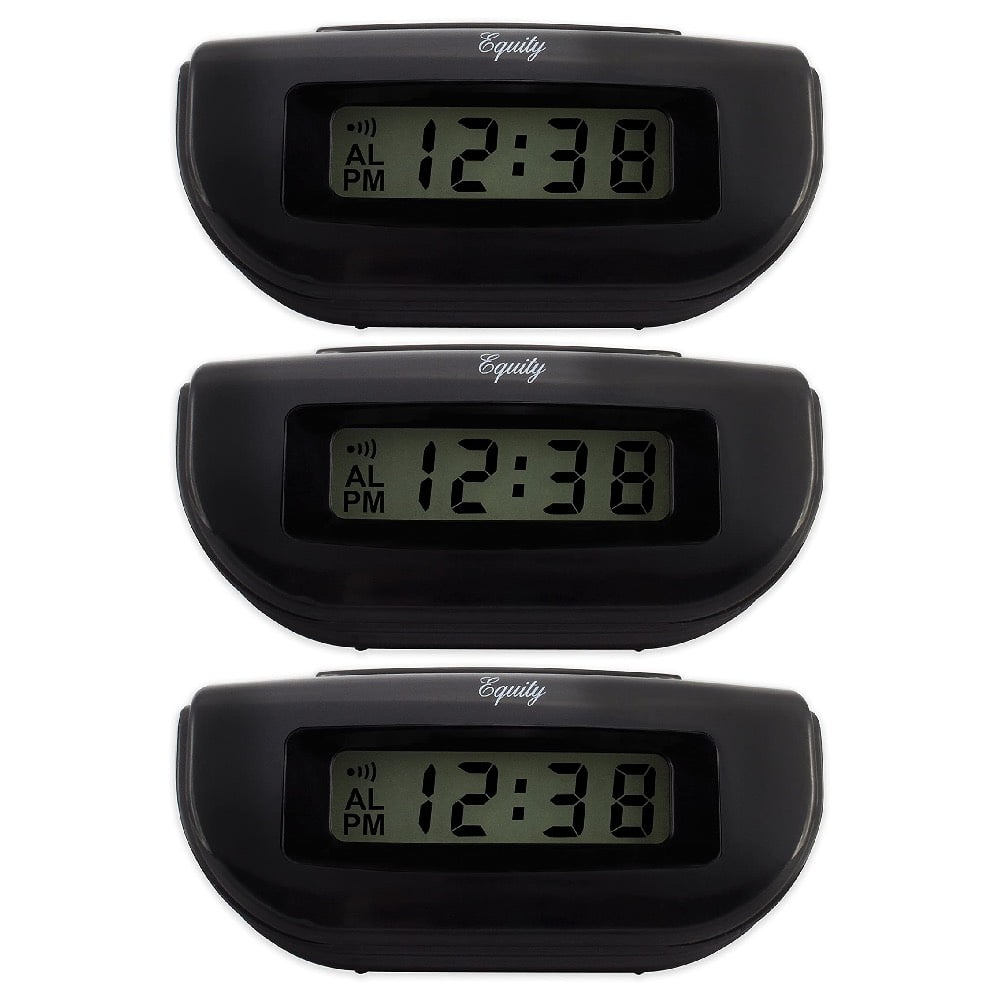 Equity Digital Alarm Clock LCD Battery Black, 3 Pack - Walmart.com