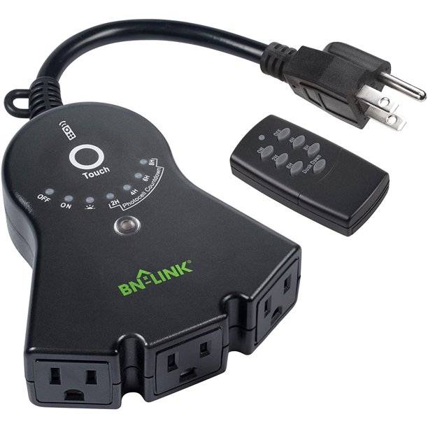 BN-LINK Outdoor 24-Hour Water Resistant Photoelectric Countdown Timer Photocell Light Sensor (2 ...