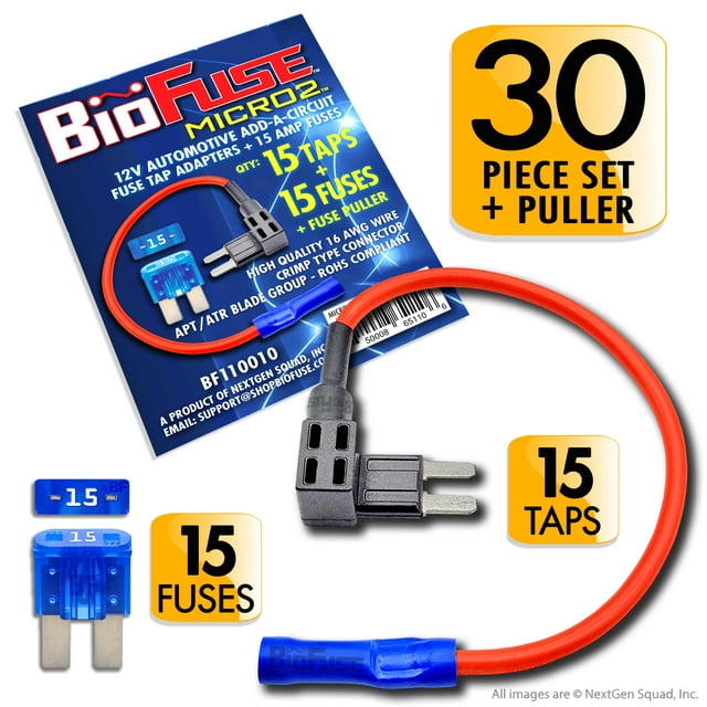Micro2 30 Piece Add-a-Circuit Fuse Tap Holder and Fuses Bundle ...