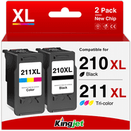 Canon PIXMA Printer XL Inks & Paper Combo Pack - PG-210XL Black & CL ...