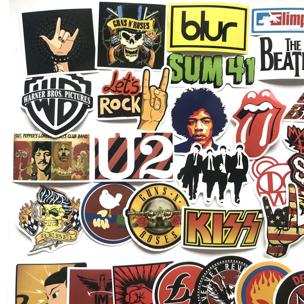 AIHOME Europe And American Style Suitcase Stickers Band Rock And Roll ...